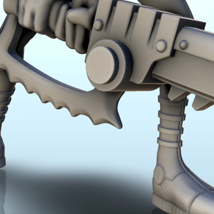 3D Printable Alien punk with armor and chainsaw sword (9) (+ pre ...