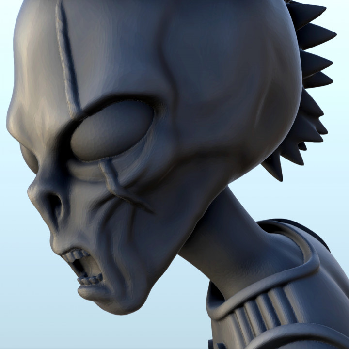 3D Printable Alien punk with armor and chainsaw sword (9) (+ pre ...
