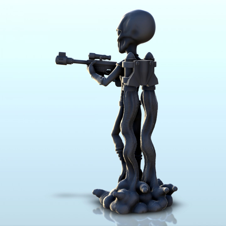 3D Printable Alien soldier with assault rifle and jet-pack (13) (+ pre ...