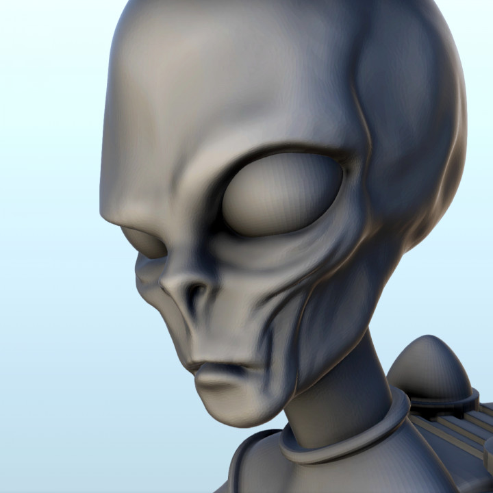 3D Printable Alien soldier with assault rifle and jet-pack (13) (+ pre ...