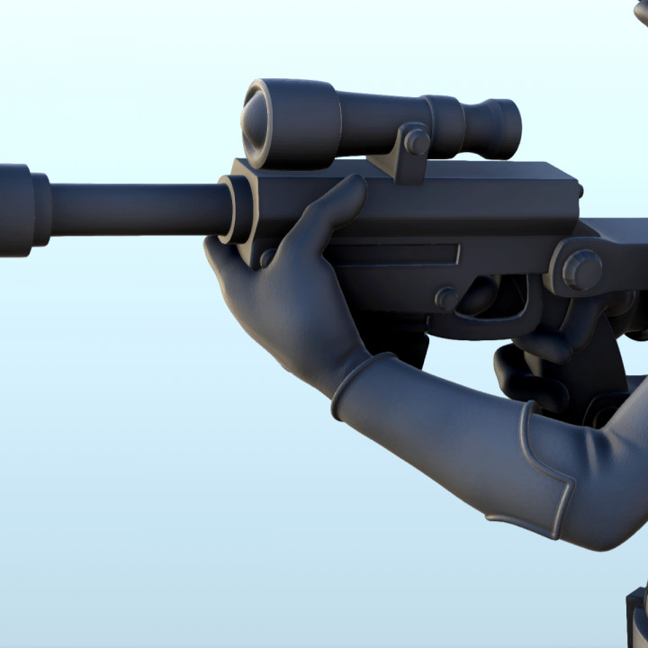 3D Printable Alien soldier with assault rifle and jet-pack (13) (+ pre ...