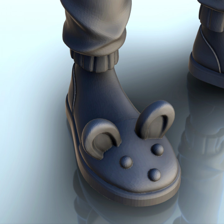 3D Printable Alien with laser weapon, pajamas and bunny slippers (15 ...