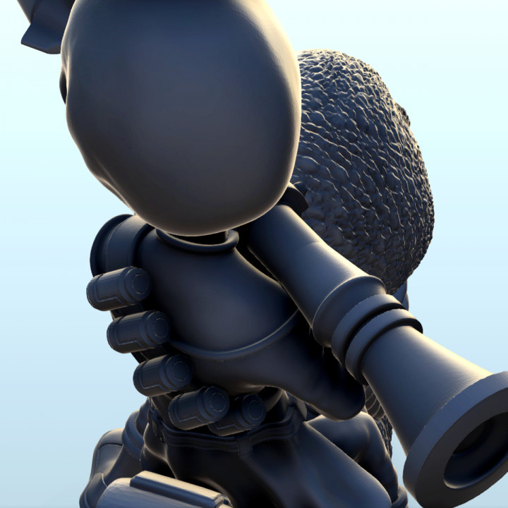 3D Printable Alien with rocket mounted on two-legged animal (20) (+ pre ...