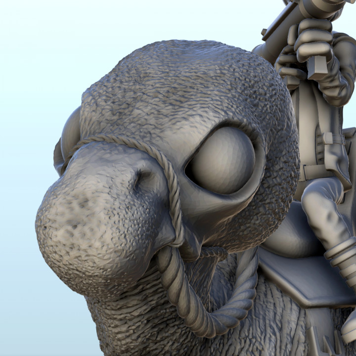 3D Printable Alien with rocket mounted on two-legged animal (20) (+ pre ...