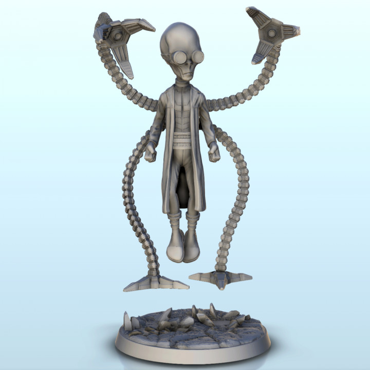 3D Printable Alien Dr Octopus with glasses and claws (21) (+ pre ...