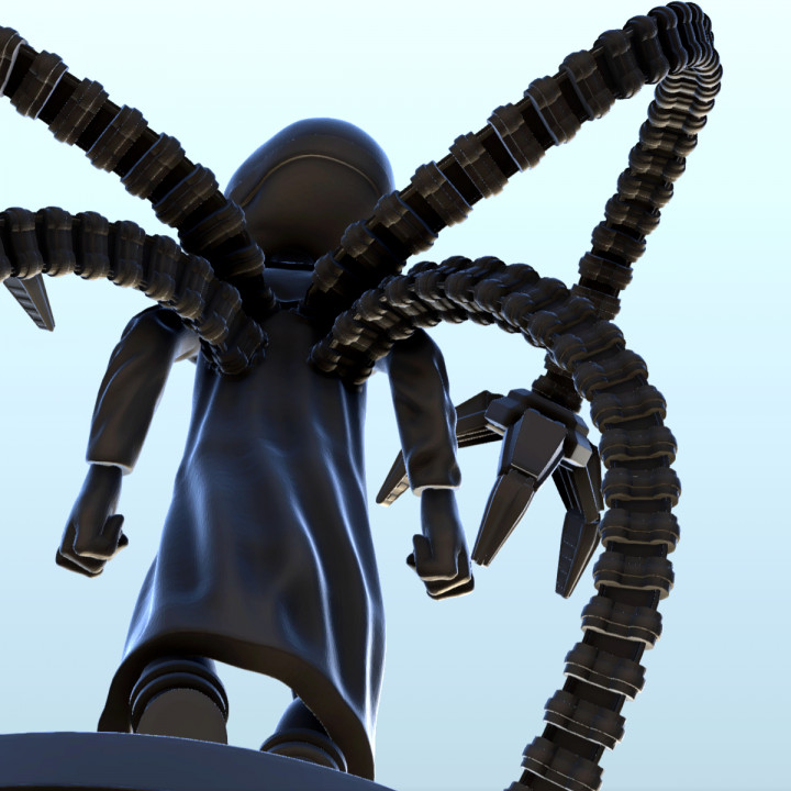 3D Printable Alien Dr Octopus with glasses and claws (21) (+ pre ...