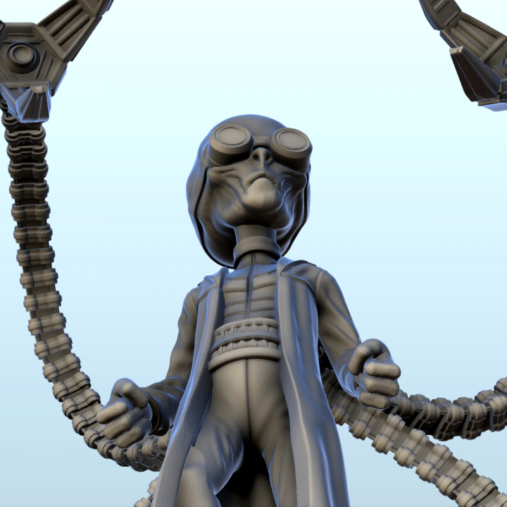 3D Printable Alien Dr Octopus with glasses and claws (21) (+ pre ...