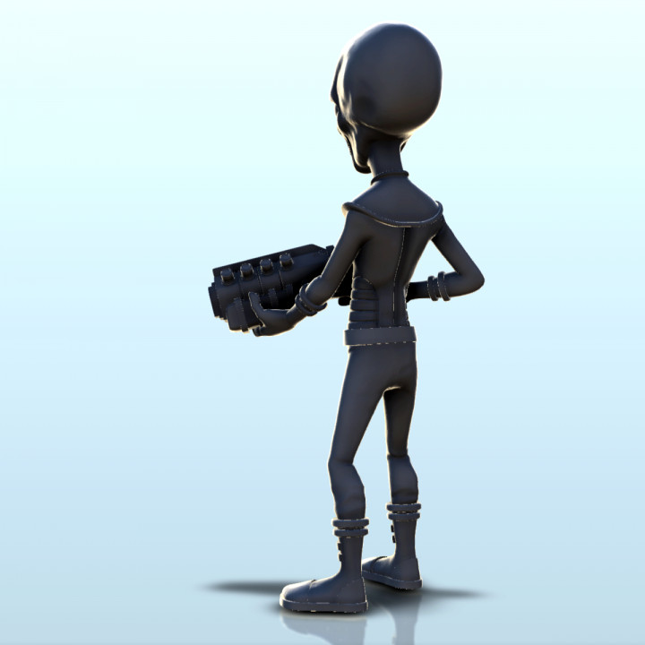 3D Printable Static alien soldier with space assault rifle (23) (+ pre ...