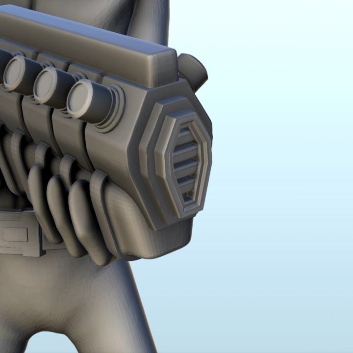3D Printable Static alien soldier with space assault rifle (23) (+ pre ...