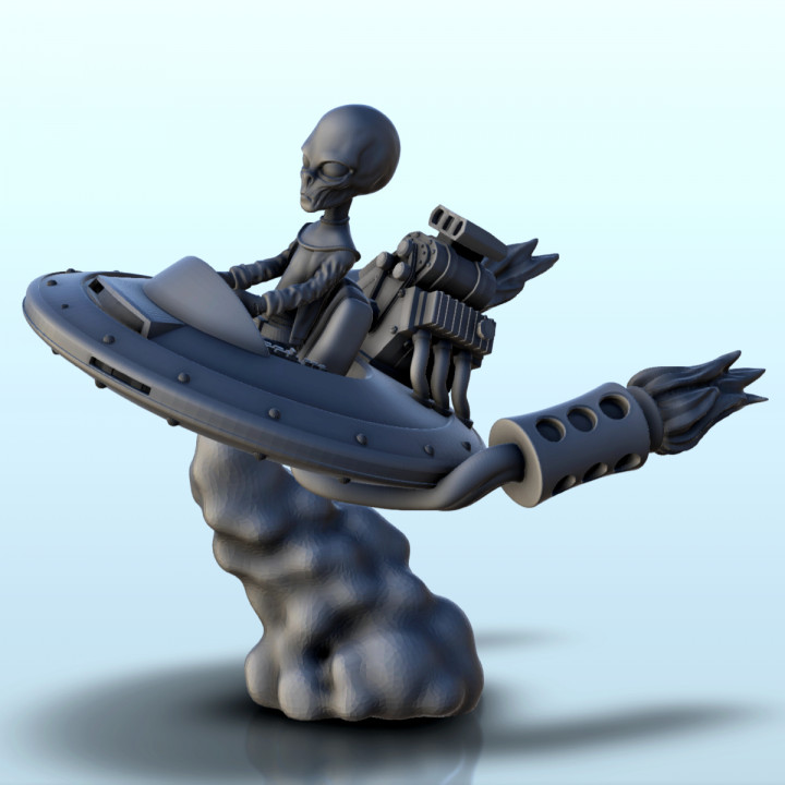 3D Printable Alien shuttle with pilot and double reactor (24) (+ pre ...