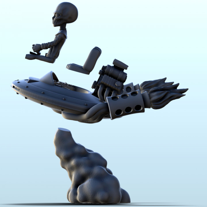 3D Printable Alien shuttle with pilot and double reactor (24) (+ pre ...