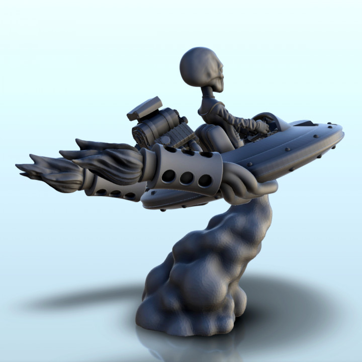 3D Printable Alien shuttle with pilot and double reactor (24) (+ pre ...