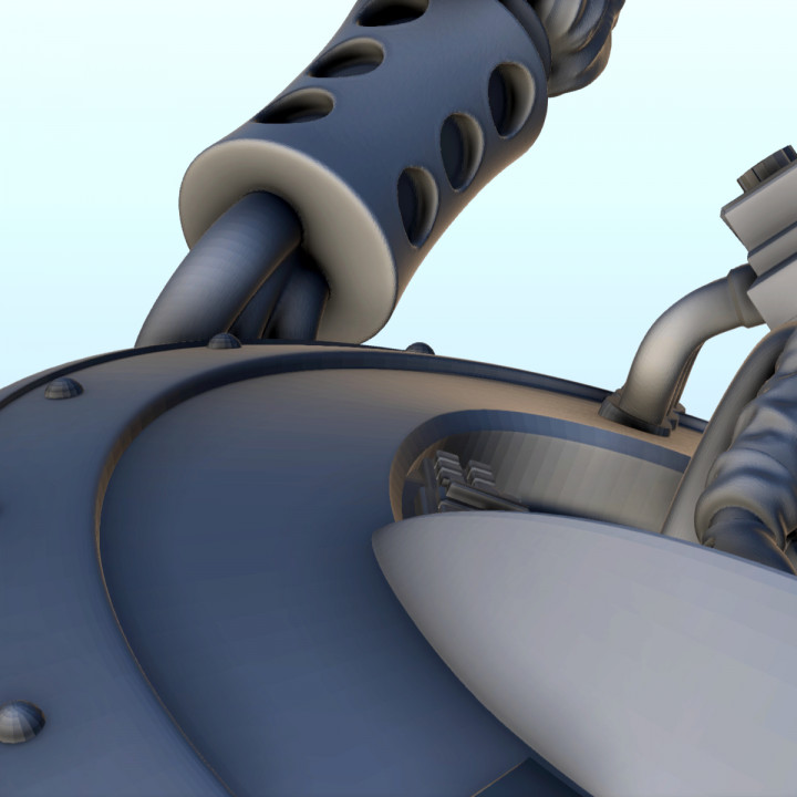 3D Printable Alien shuttle with pilot and double reactor (24) (+ pre ...