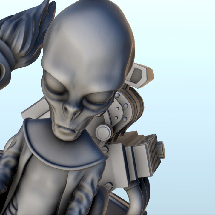 3D Printable Alien shuttle with pilot and double reactor (24) (+ pre ...