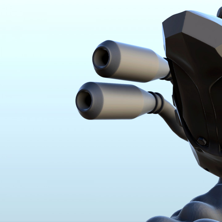 3D Printable Alien on a jet engine vehicle with laser gun (25) (+ pre ...