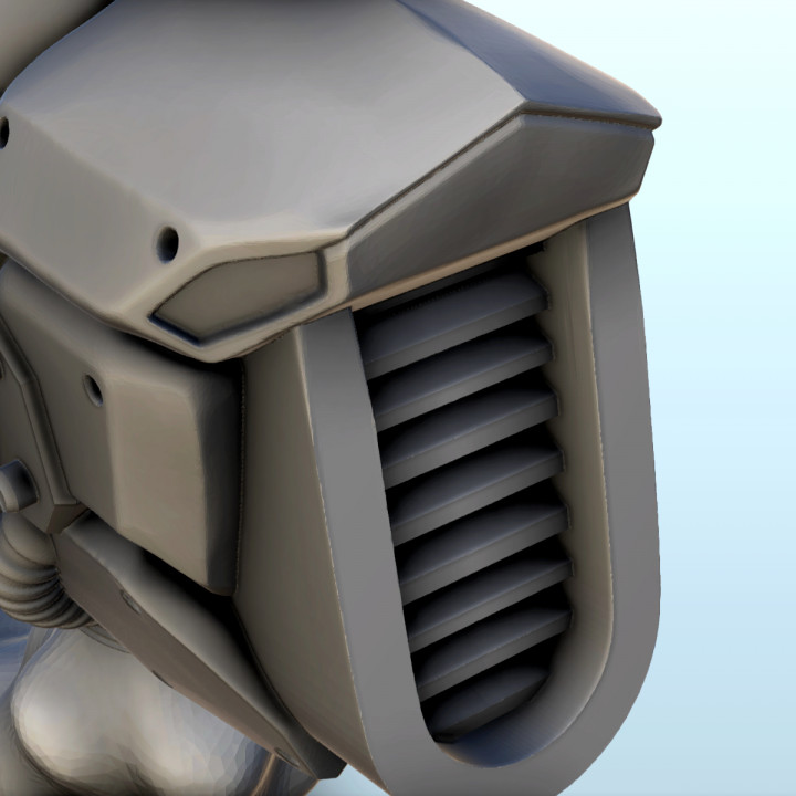 3D Printable Alien on a jet engine vehicle with laser gun (25) (+ pre ...