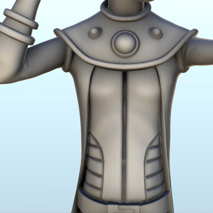 3D Printable Alien telepath with telepathy helmet (29) (+ pre-supported ...