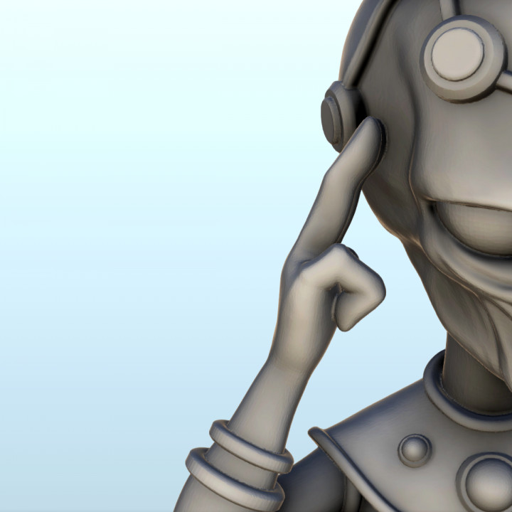 3D Printable Alien telepath with telepathy helmet (29) (+ pre-supported ...