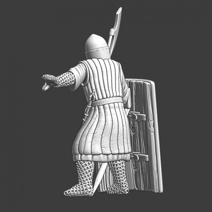 3D Printable Medieval Crusader knight behind shield by Northern ...