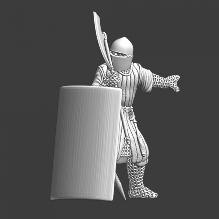 3D Printable Medieval Crusader knight behind shield by Northern ...