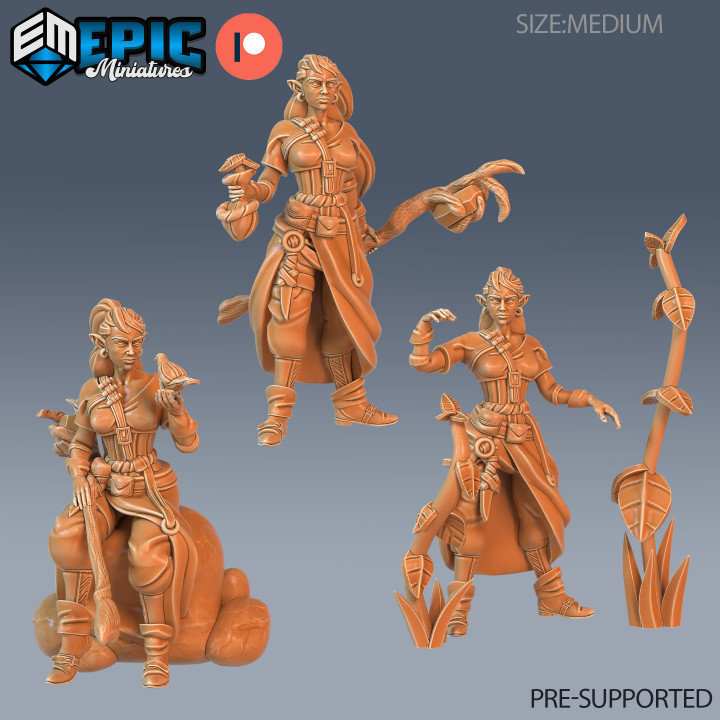 3D Printable Elven Earth Druid Set / Female Nature Wizard / Forest ...