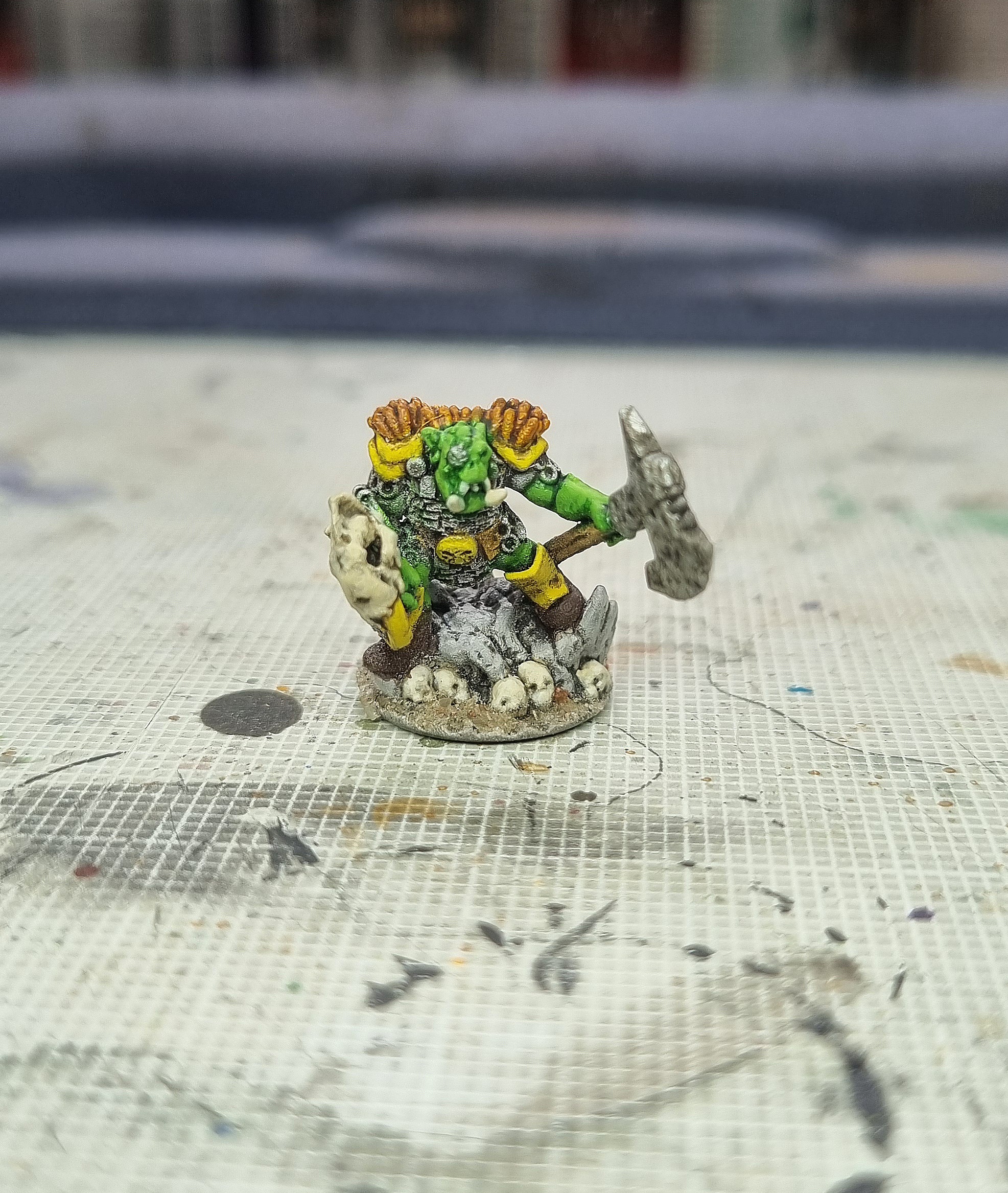 3D Printable Warmaster Orc Champion (10mm Warmaster) by Wakes Emporium