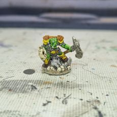 3D Printable Warmaster Orc Champion (10mm Warmaster) by Wakes Emporium