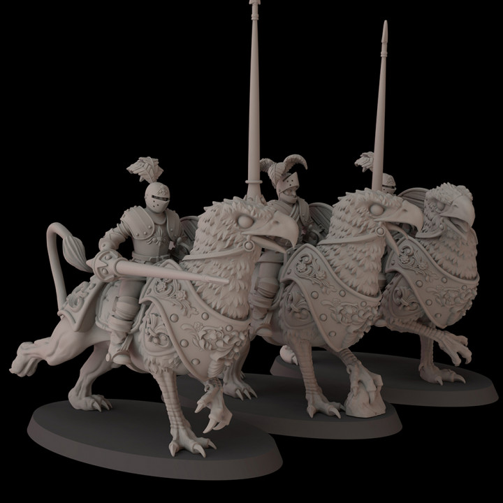 3D Printable Griffon Knights. by Fantasy Cult Miniatures