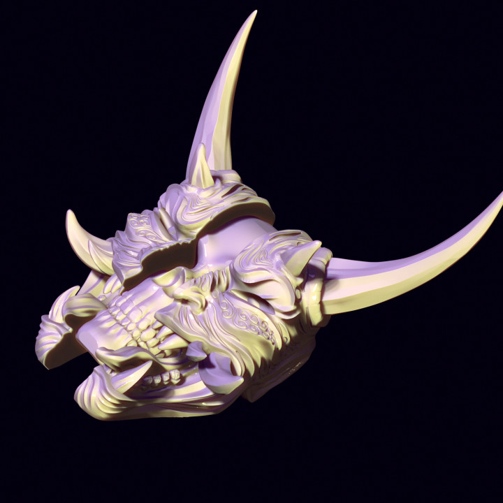 3D Printable Samurai hannya mask by Viktoriya Kabanova