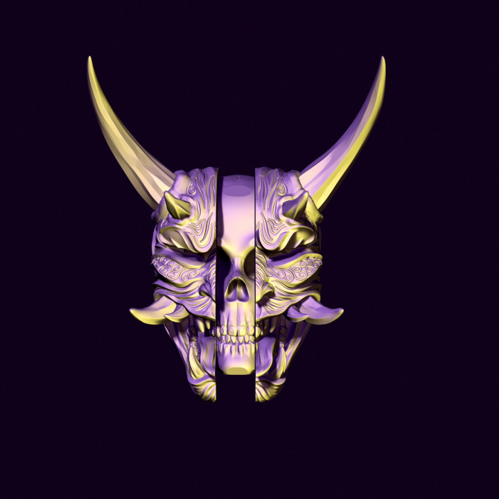 3D Printable Samurai hannya mask by Viktoriya Kabanova