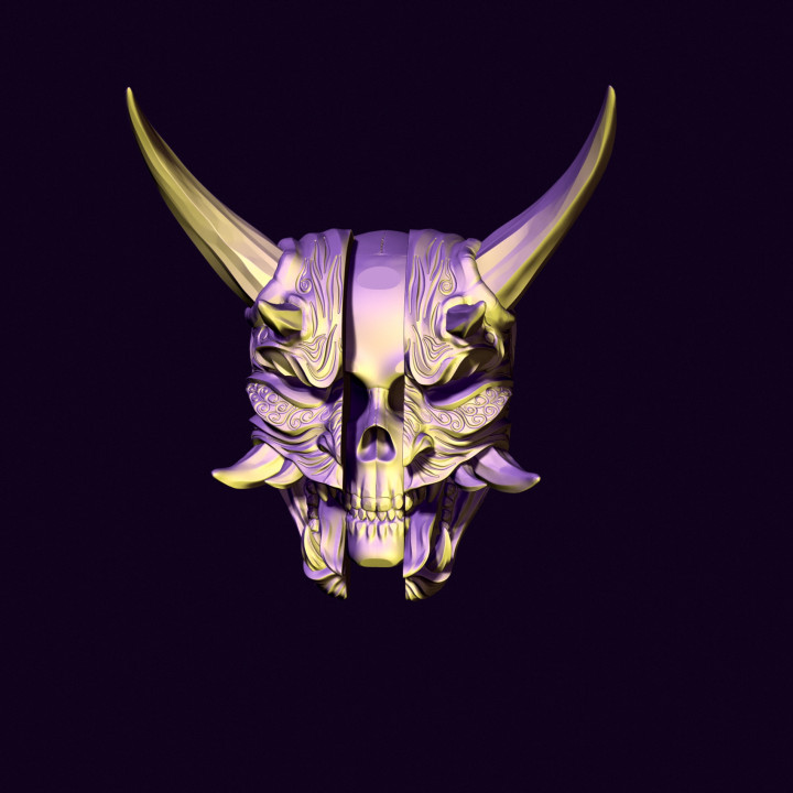 3D Printable Samurai hannya mask by Viktoriya Kabanova