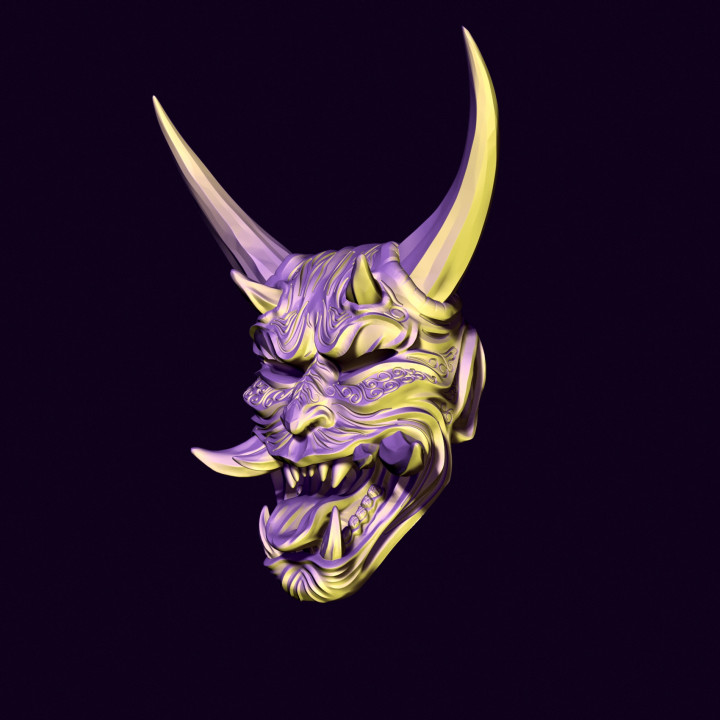 3D Printable Samurai hannya mask by Viktoriya Kabanova