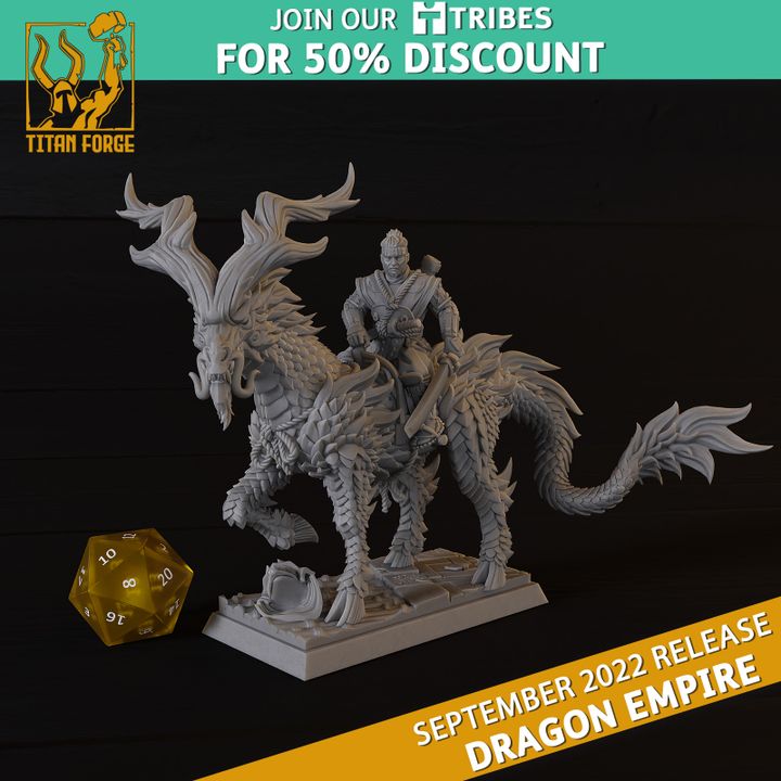 3D Printable Kirin Riders - Dragon Empire - Titan Forge Miniatures ...