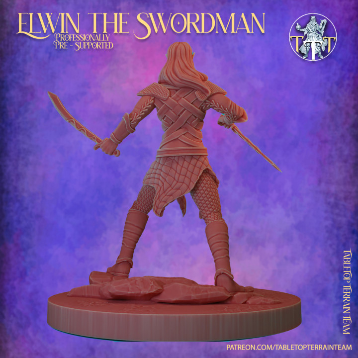 3D Printable Elwin the Swordsman by Tabletop Terrain