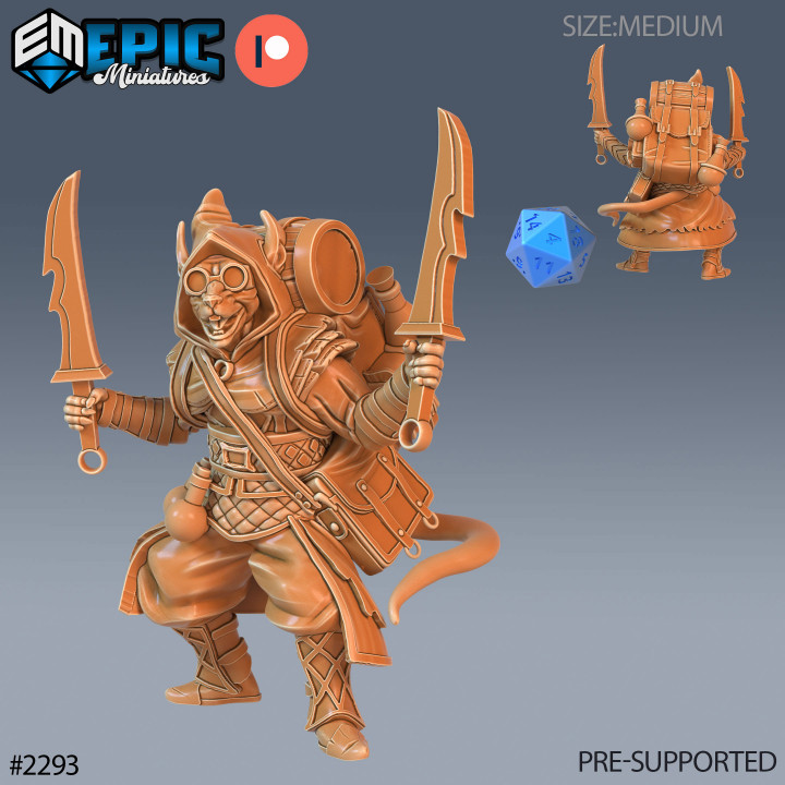 3D Printable Rat Folk Alchemist Set / Mystical Ratfolk Hero / Rodent ...