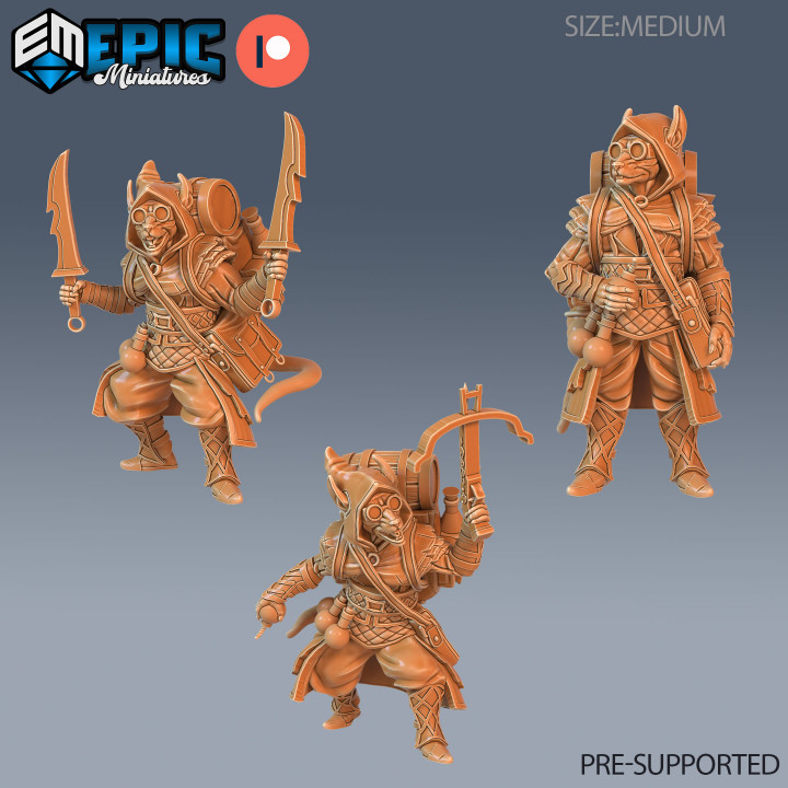 3D Printable Rat Folk Alchemist Set / Mystical Ratfolk Hero / Rodent ...