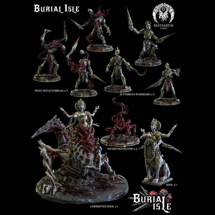 3D Printable Burial Isle: Collection | Undead by Bestiarum Miniatures