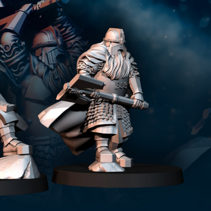 3D Printable 3x Kalak Dwarf King Guard | Kalak Dwarves | Davale Games ...