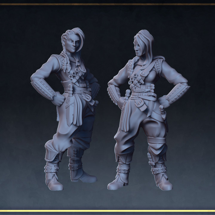3D Printable Female rogue by Jacob Olsson - Roleplaying & Miniatures