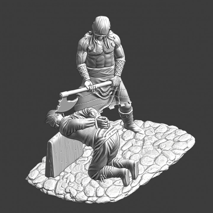 3D Printable Medieval execution - complete scene by Northern Crusades Miniatures