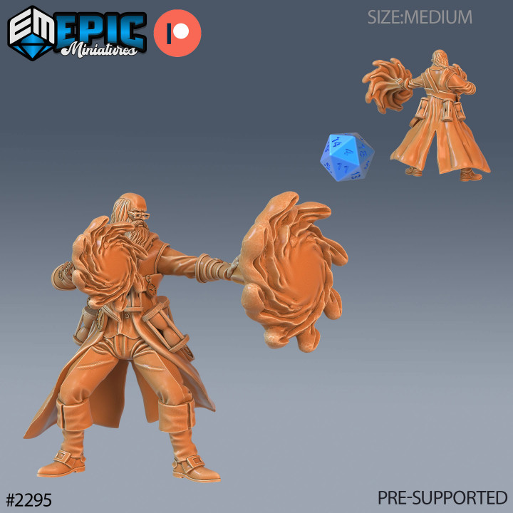 3D Printable Time Wizard Set / Human Sorcerer / Mechanic Magician ...