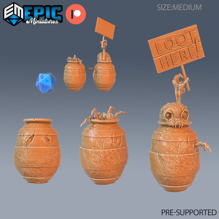 3D Printable Mimic Vase / Jar Spider / Pot Monster / Equipment Trap by ...