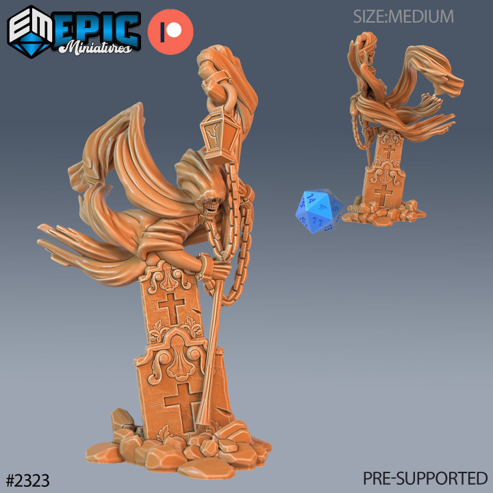 3D Printable Graveyard Ghost Set / Grim Reaper / Life Taker / Skeleton ...