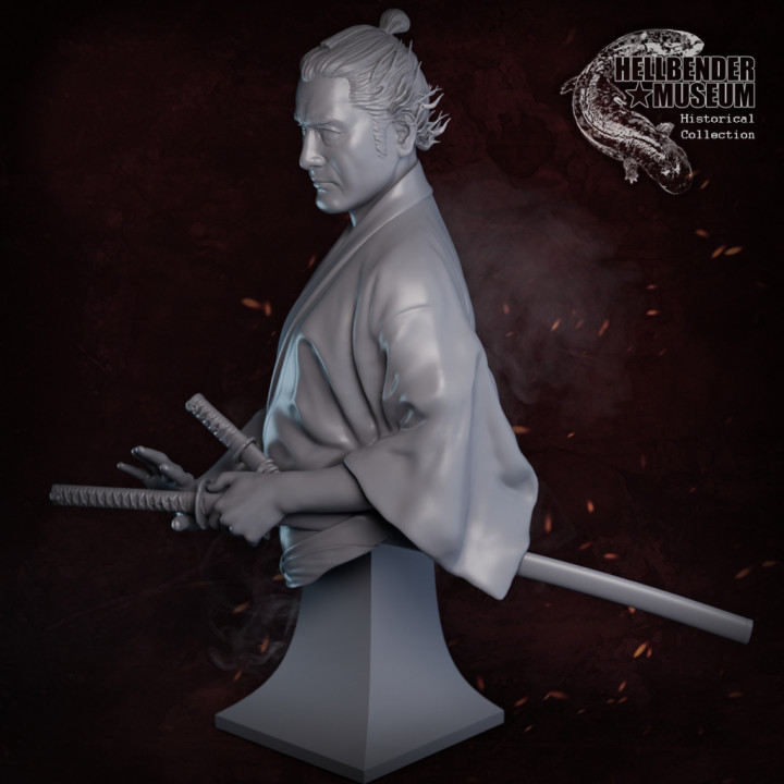 3D Printable Ronin Samurai Bust Presupported by Hellbender Museum