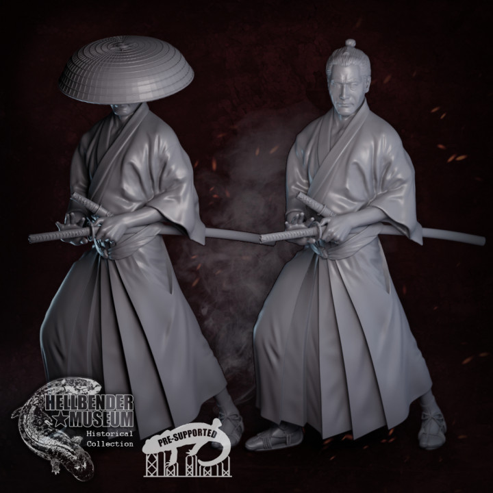 3D Printable Ronin Samurai Presupported by Hellbender Museum