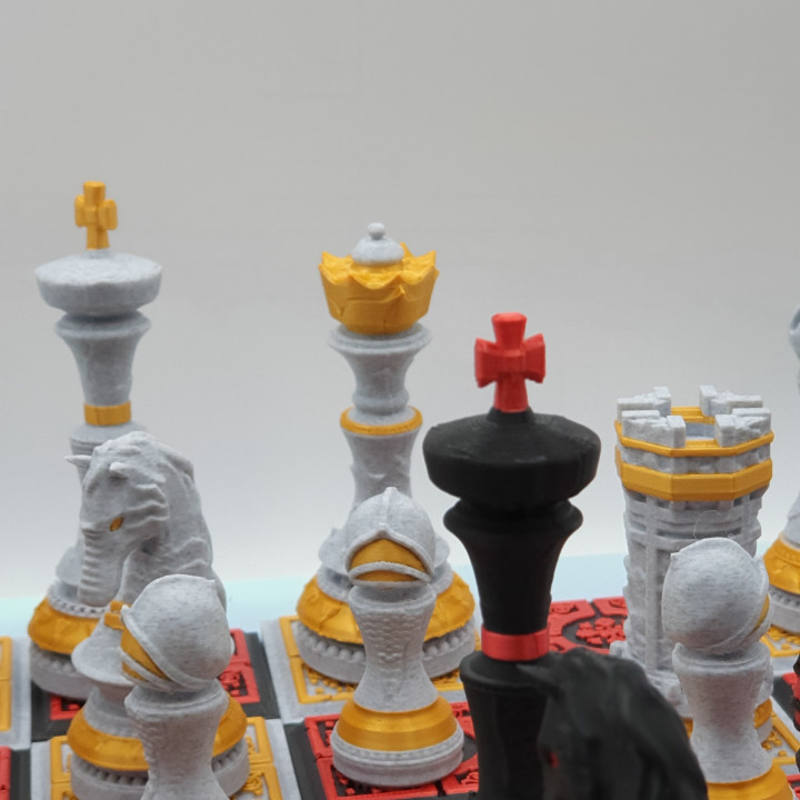 3D Print of Hexchess 2 - The Royals Chess Set by cryptocryptonical