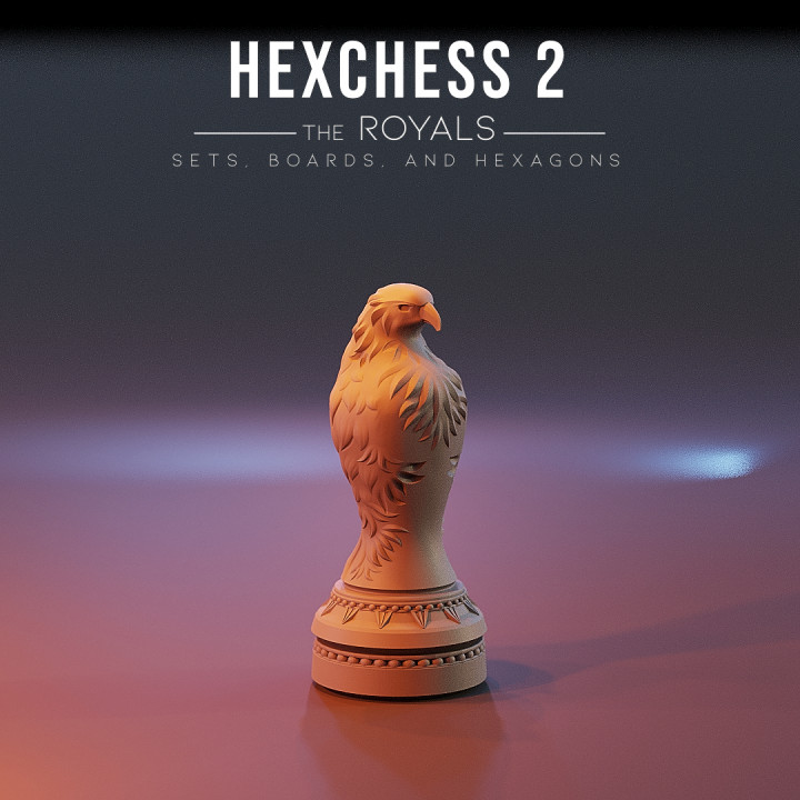 3D Printable Hexchess 2 - The Royals Chess Set by Dalla Croce Studios