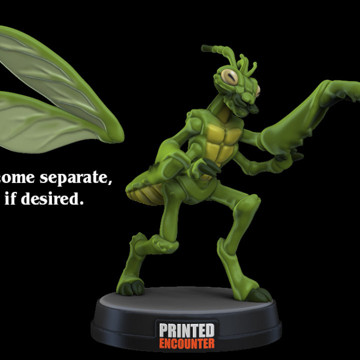 3D Printable Mantid Creature (sample) by Printed Encounter