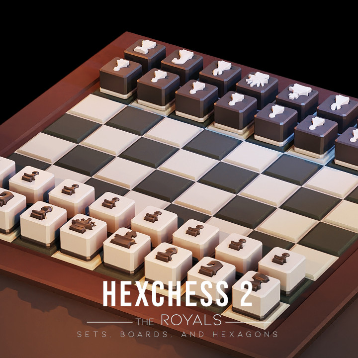 3D Printable Hexchess 2 - The Cubic Chess Set by Dalla Croce Studios