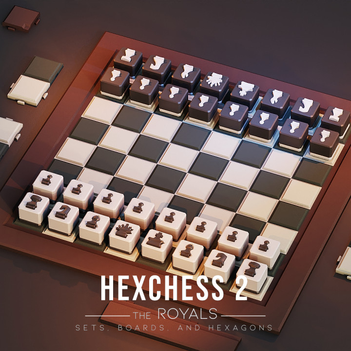 3D Printable Hexchess 2 - The Cubic Chess Set by Dalla Croce Studios